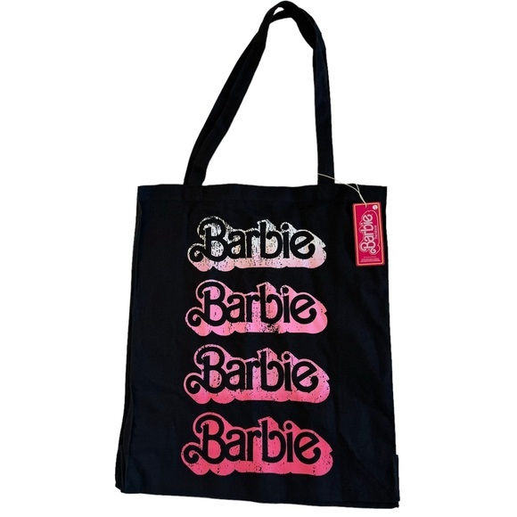 Barbie | Bags | Barbie Logo Typography Movie Tote Bag Pink And Black ...